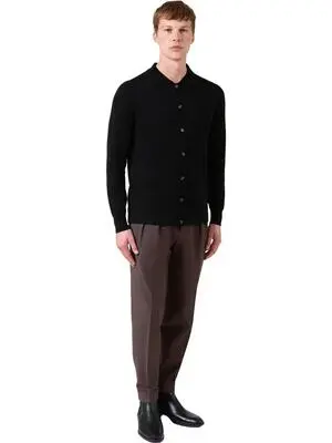 AUTORE Freeman Merino Wool Cardigan Nero