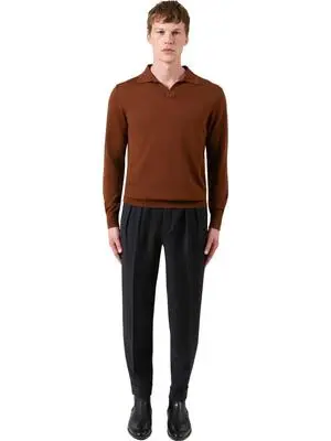 AUTORE Merino Wool Stewart Pullover - Bruciato