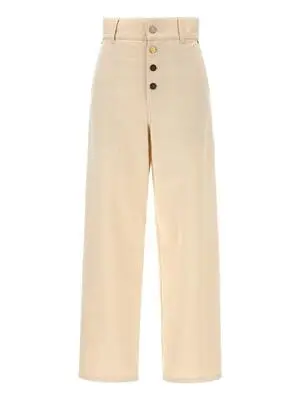 Moschino Cotton Gabardine Trousers - Beige