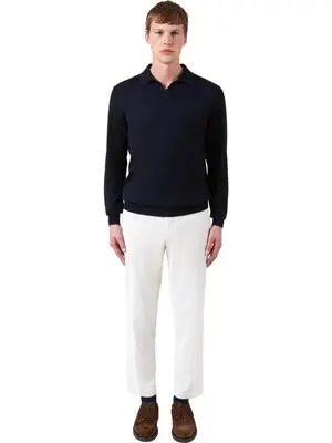 AUTORE Merino Wool Stewart Pullover - Blue