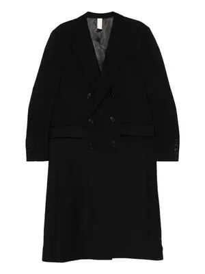 SUNFLOWER Virgin Wool Double-breasted Coat - Black