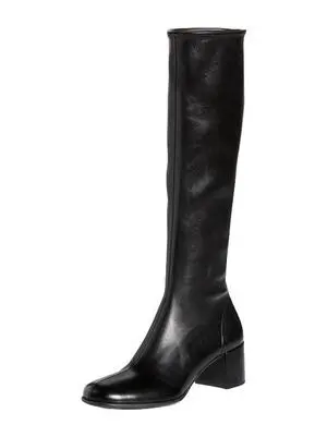 Prada Stretch Leather Knee-high Boots - Nero