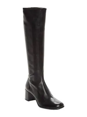 Prada Stretch Leather Knee-high Boots - Nero