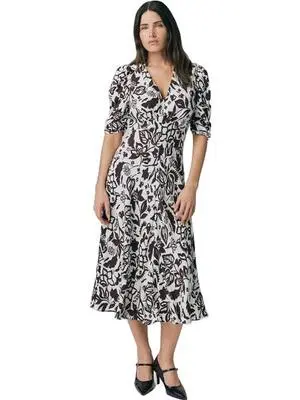 GHOST LONDON Madi Crepe Floral Midi Dress