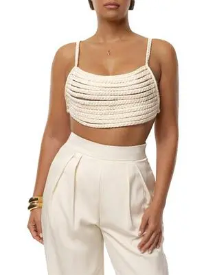 JLUXLABEL Braided Crop Top - Ivory