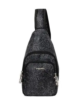 BAGGALLINI Securtex Anti-theft Daytripper Sling Bag - Midnight Blossom Print