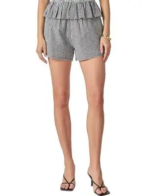 English Factory Gingham Check Shorts - Black/ White