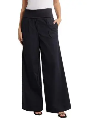 Wit & Wisdom Ultra Skyrise Wide-leg Pants - Black