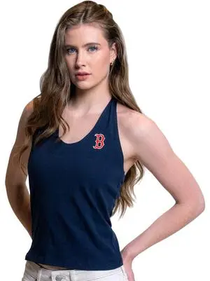LUSSO Boston Red Sox Noelle V-neck Tank Top - Navy