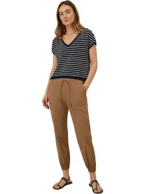 PACT Organic Cotton Stretch Poplin Jogger - Brown Sugar