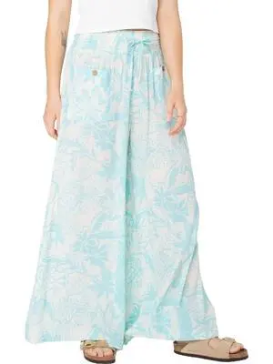Roxy Sunset Daze Wide Leg Pants - Tibetan Stone Tropicol Print