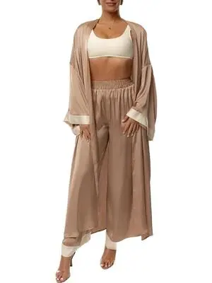 JLUXLABEL Nola Satin Maxi Duster Beige