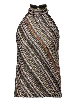 Missoni Striped Sequined Halterneck Top - Multicoloured
