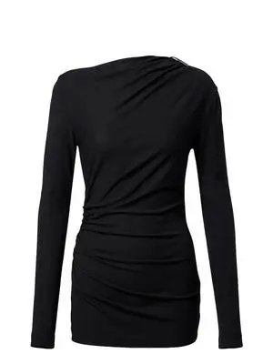 Brunello Cucinelli Monili Gathered Top - Black