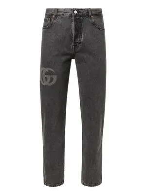 Gucci Double G Cropped Slim Jeans - Grey