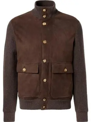 Brunello Cucinelli Suede And Cashmere Blouson - Brown