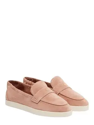 Tory Burch Suede Penny Loafers - Pink
