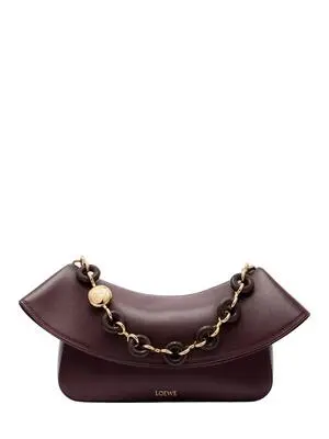 Loewe Ola Medium Leather Shoulder Bag - Burgundy