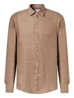 Sunspel Linen Shirt - Brown
