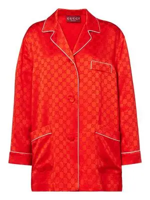 Gucci Gg Satin Shirt - Orange