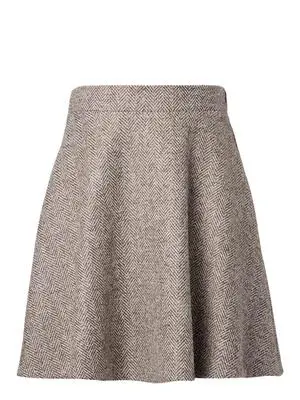 Brunello Cucinelli High-rise Wool-blend Miniskirt - Brown