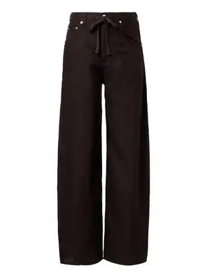 Citizens Of Humanity Brynn Wide-leg Linen Pants - Brown