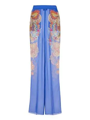 Etro Paisley Wide-leg Trousers - Blue