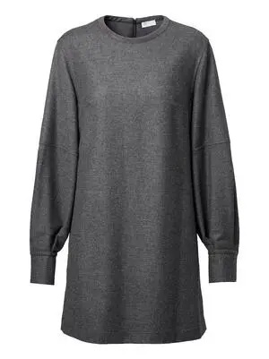 Brunello Cucinelli Wool And Cashmere Minidress - Grey