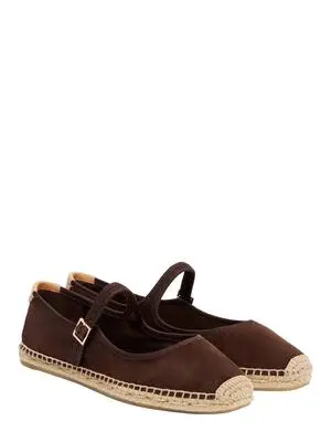 Tory Burch Suede Mary Jane Espadrilles - Brown