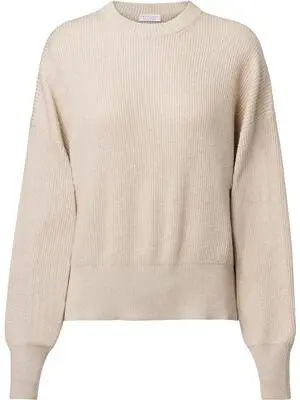 Brunello Cucinelli Ribbed-knit Cashmere-blend Sweater - Beige