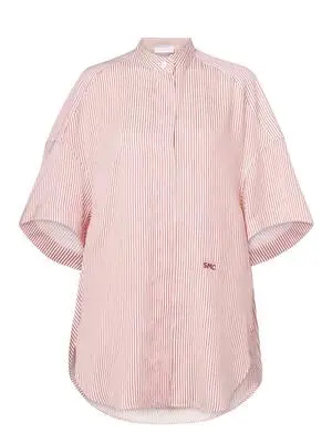 Stella McCartney Striped Silk Shirt - Red
