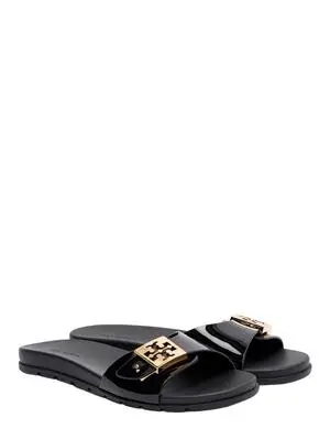 Tory Burch Double T Slides - Black
