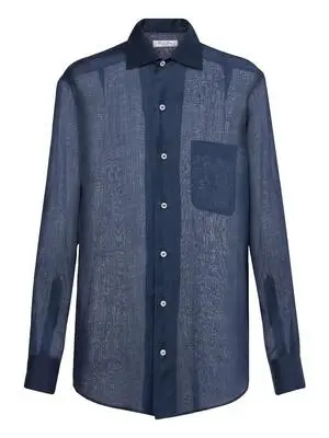 Loro Piana Semi-sheer Ramie Shirt - Blue