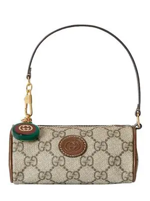 Gucci Gg Mini Bag With Charm - Beige/ebony