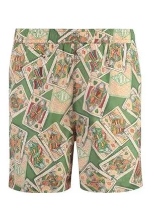 Drole De Monsieur Le Short Plage Jeu De Cartes Shorts - Green