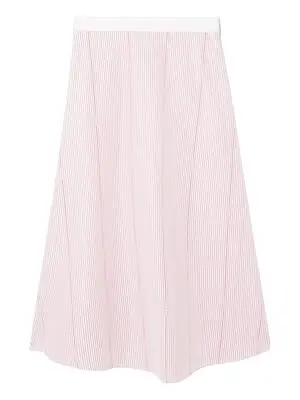 Gucci Striped Cotton-poplin Midi Skirt - Pink