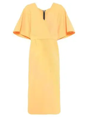 Maticevski V-neck Short Sleeve Dress - Yellow