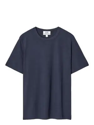 Cos Regular Brushed-cotton Shirt Navy