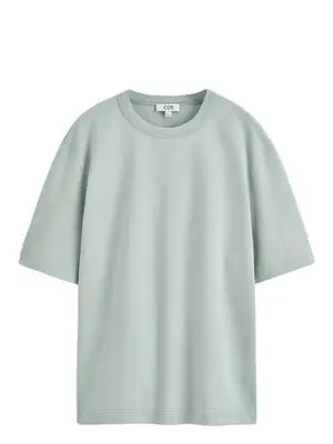 Cos Interlock Cotton Crew-neck T-shirt - Gray