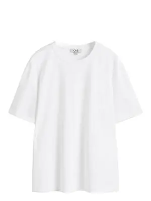 Cos Interlock Cotton Crew-neck T-shirt White