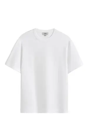 Cos Interlock Cotton Crew-neck T-shirt White