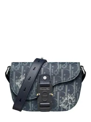 Dior X Denim Tears Saddle Pouch With Strap - Blue
