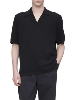 A.p.c. Livio Johnny Collar Polo Lzz Black