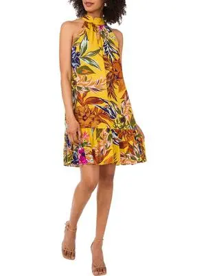 Halogen Floral Halter Dress - Yellow Multi