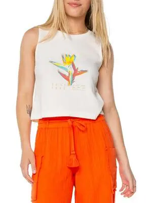 Roxy Tropicool Paradise Wildflower Crop Tank - Phantom Tropicool Paradise