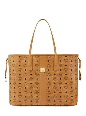 Mcm Large Reversible Liz Shopper - Cognac