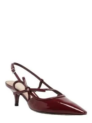 AREZZO Tessa Pointed Toe Slingback Pumps Wine Berry
