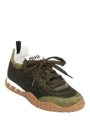 Miu Miu Tyre Nylon Sport Sneakers - Loden