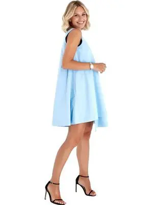 ACCOUCHEE Amaze Cotton Maternity/nursing Swing Dress - Baby Blue