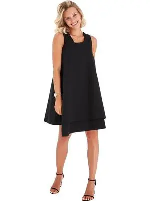 ACCOUCHEE Amaze Cotton Maternity/nursing Swing Dress - Black